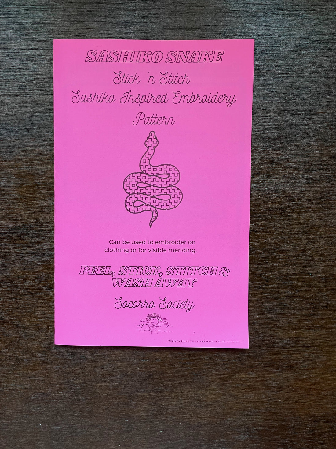 Stick ‘n Stitch Sashiko Snake Visible Mending Pattern – Socorro Society