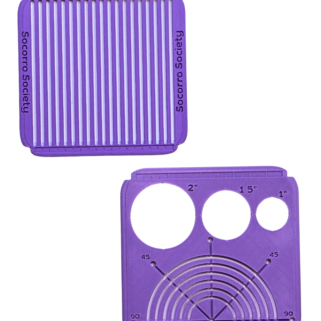 Sashiko Stencil Duo: Grid + Circle Set – Socorro Society