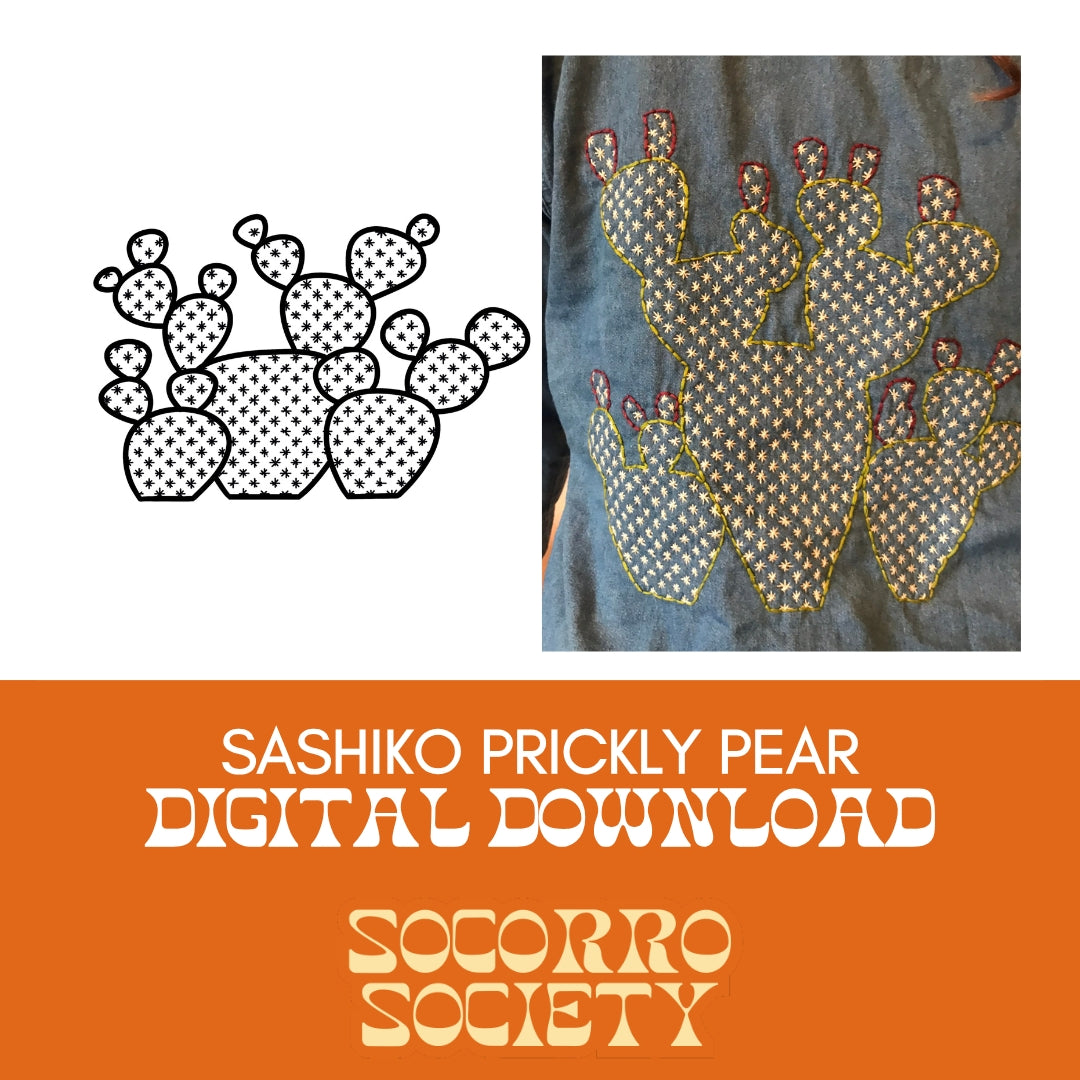 Sashiko Prickly Pear Pattern Digital Download – Socorro Society